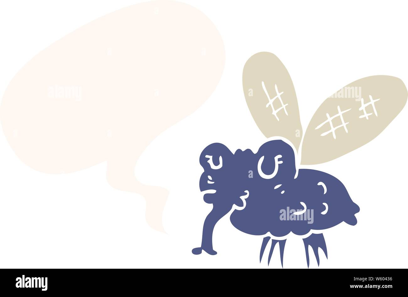 cartoon fly with speech bubble in retro style Stock Vector Image & Art ...