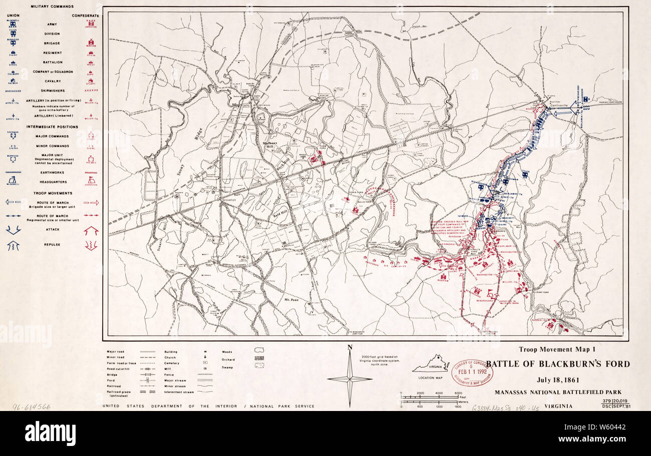 Civil War Maps 1868 Troop movement map Battle of First Manassas July 21 ...
