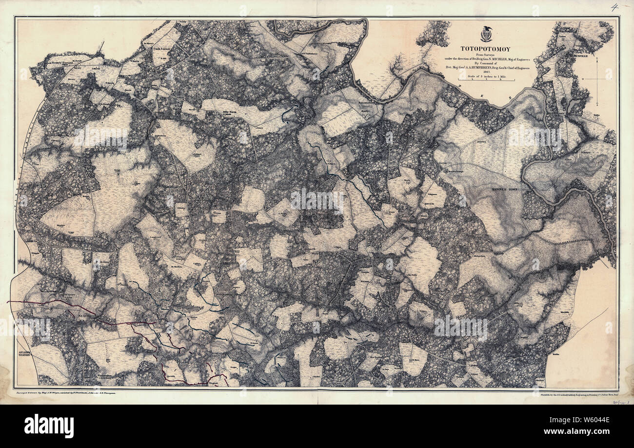 Civil War Maps 1866 Totopotomoy 1864 Rebuild and Repair Stock Photo - Alamy