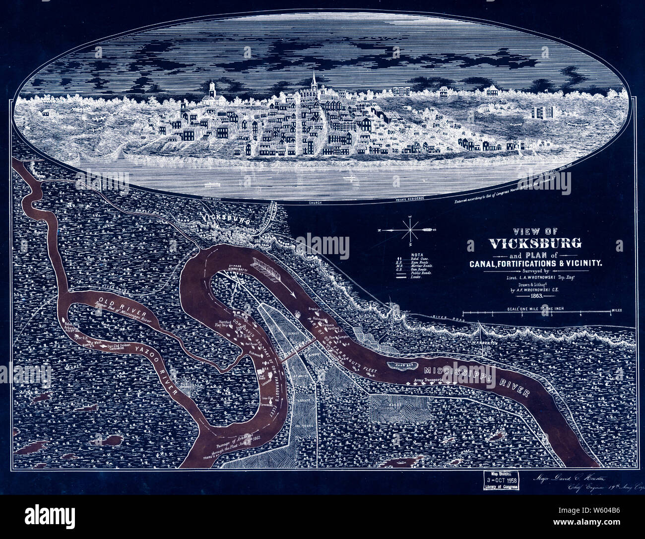 Civil War Maps 1901 View of Vicksburg and plan of the canal ...