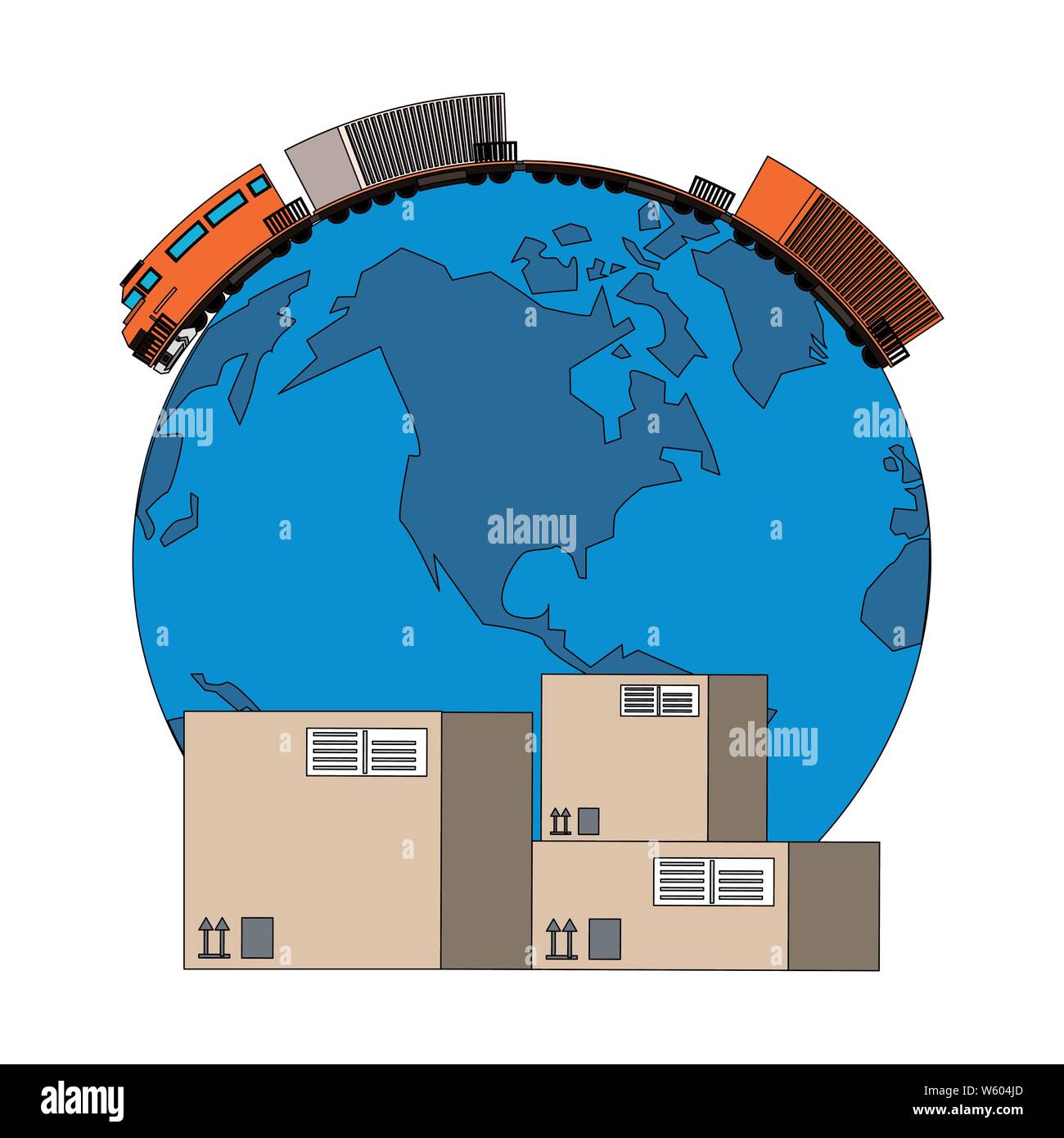 shipping logistic delivery cargo cartoon Stock Vector Image & Art - Alamy