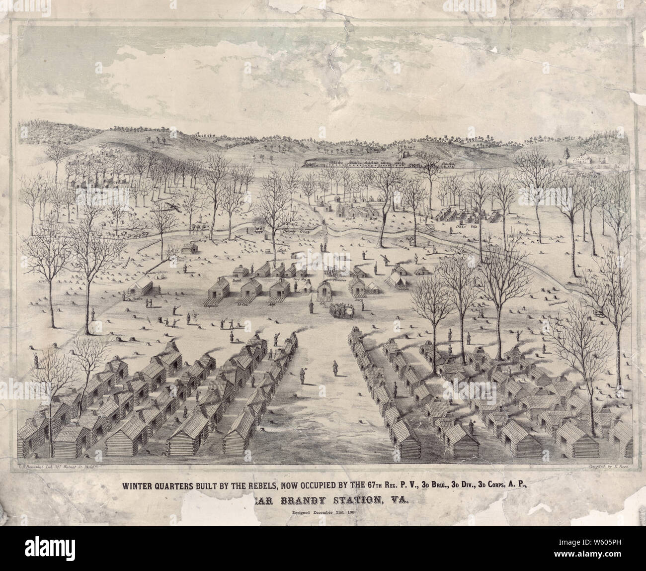 Civil War Maps 1924 Winter quarters built by the rebels now occupied by ...