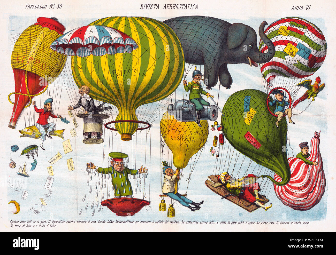 Italian political cartoon shows the aftermath of the Congress of Berlin ...