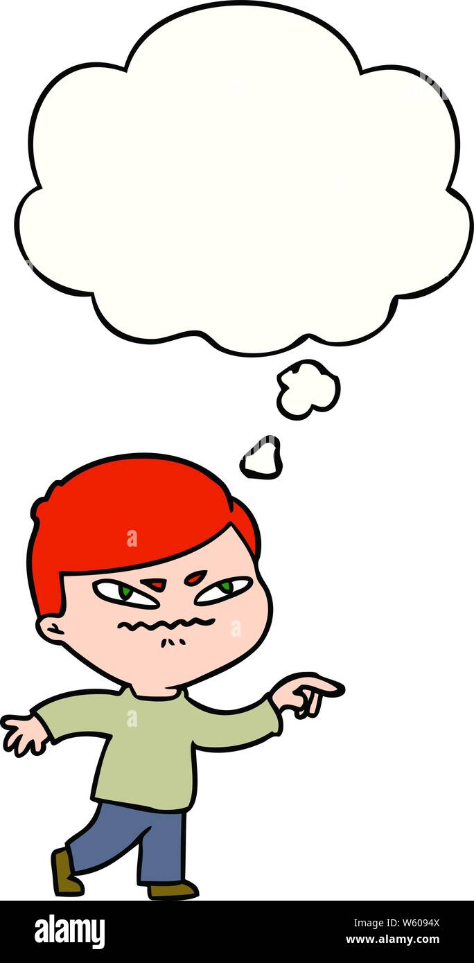 cartoon angry man pointing with thought bubble Stock Vector Image & Art ...