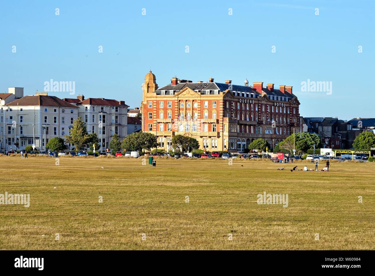Exterior of The Queens hotel on Southsea common Hampshire England UK ...