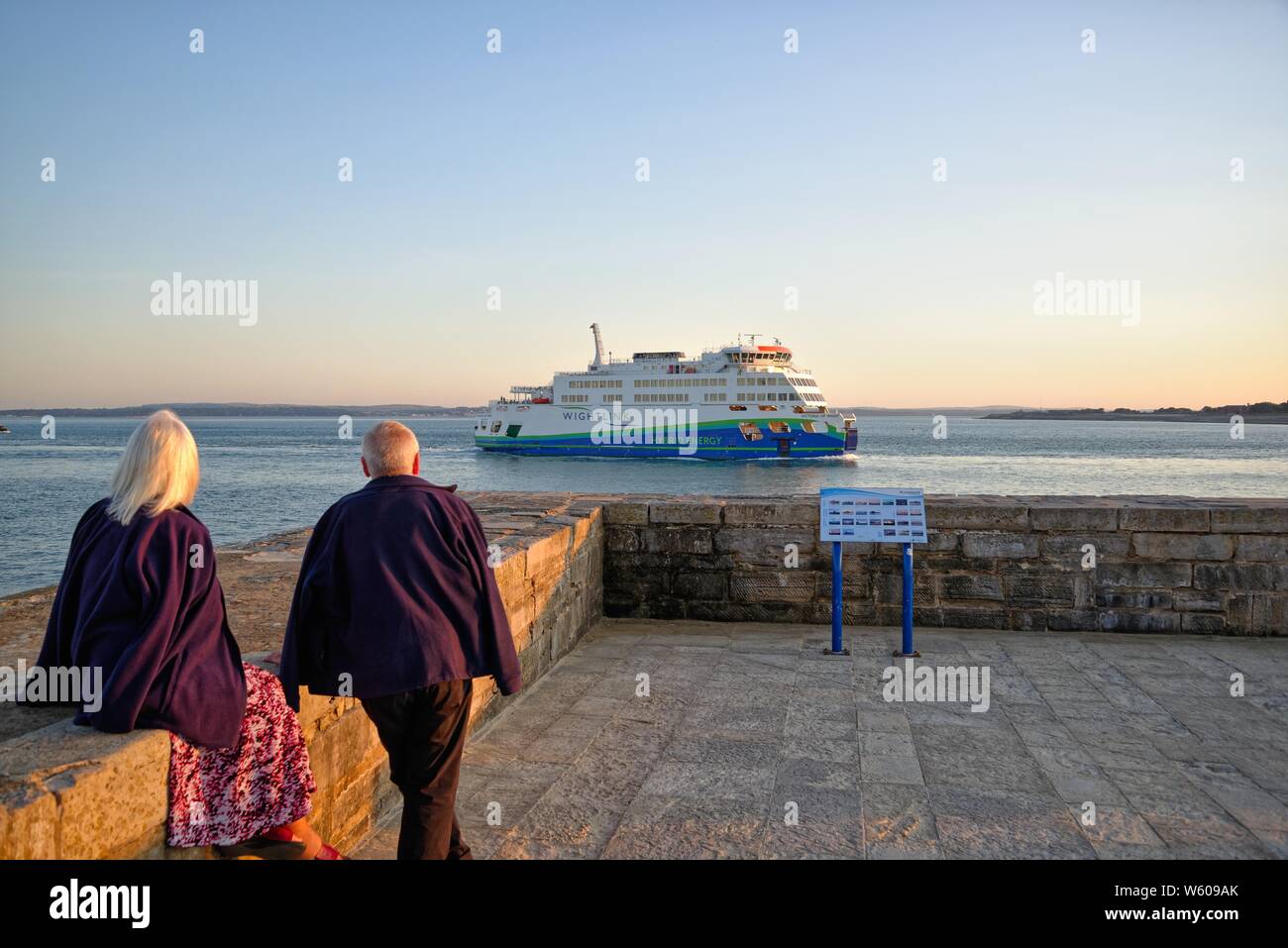 The Wightlink hybrid car and passenger ferry Victoria of Wight sailing ...