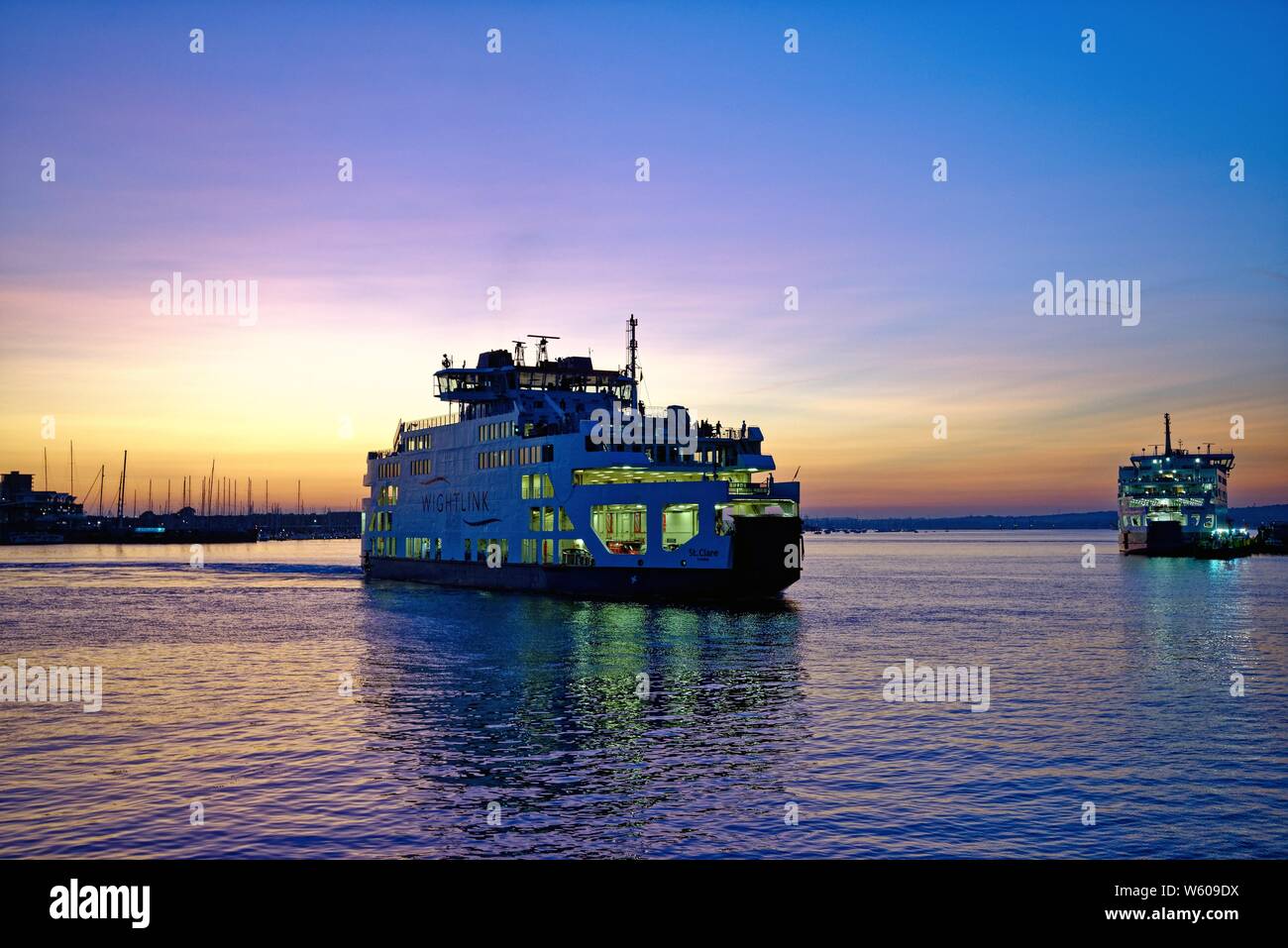 The Wightlink car and passenger ferry St Clare arriving in Portsmouth ...