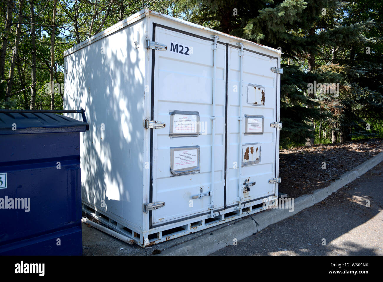 Electronics recycling drop off outdoor container on street Stock Photo ...