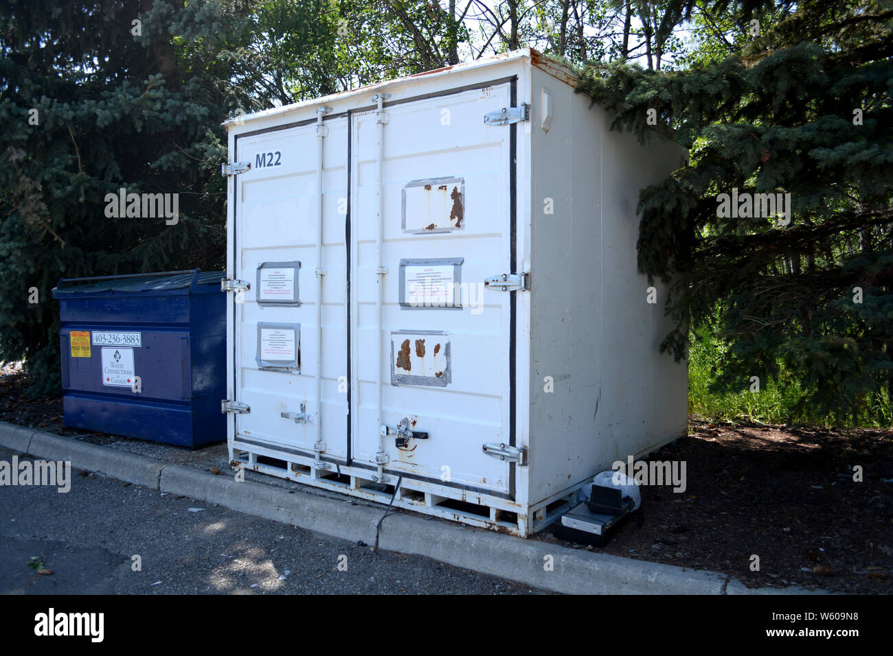 Electronics recycling drop off outdoor container on street Stock Photo ...