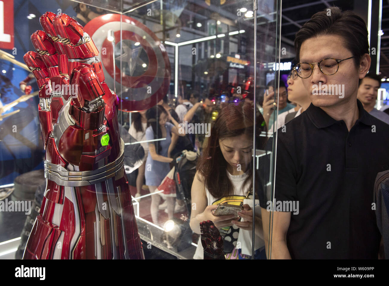 July 28, 2019, Hong Kong, China: Visitors and customers seen looking at ...
