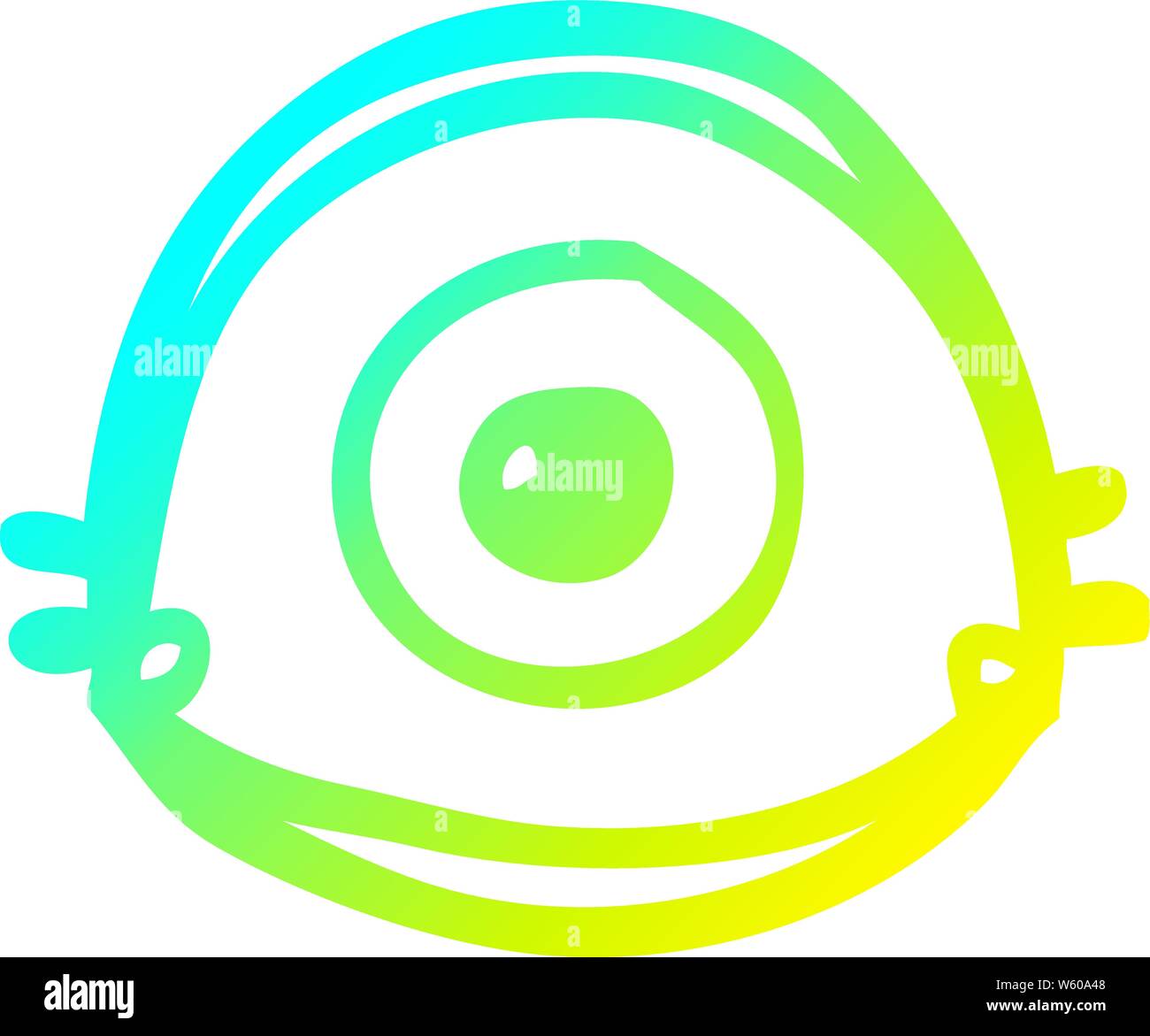 cold gradient line drawing of a cartoon blue eye Stock Vector Image ...