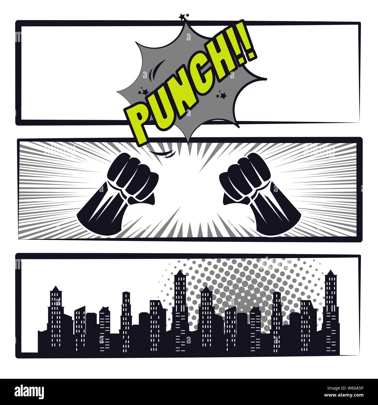 Cartoon super punch Cut Out Stock Images & Pictures - Alamy