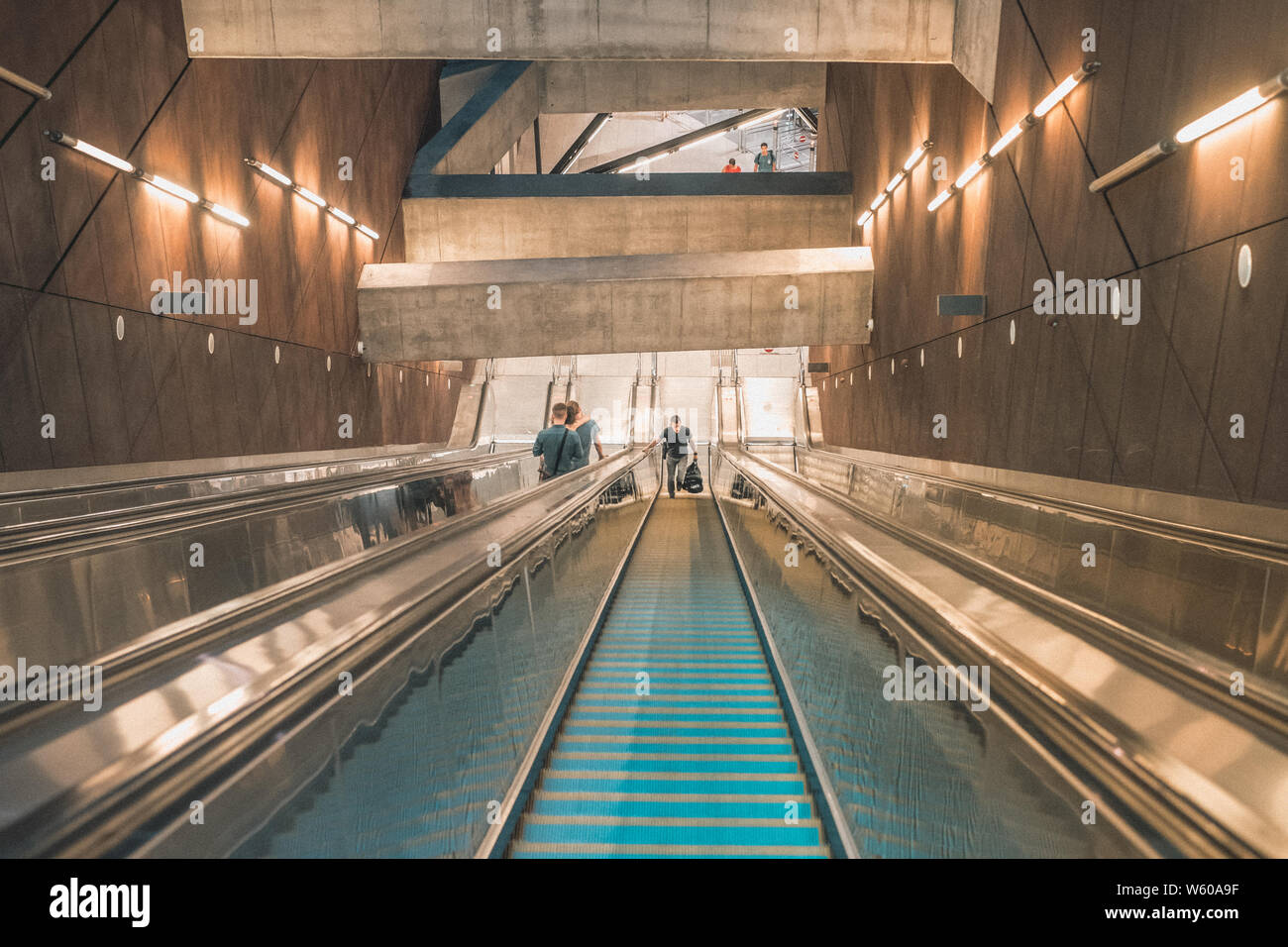 Budapest metro stations with concrete lattice overhead Stock Photo - Alamy