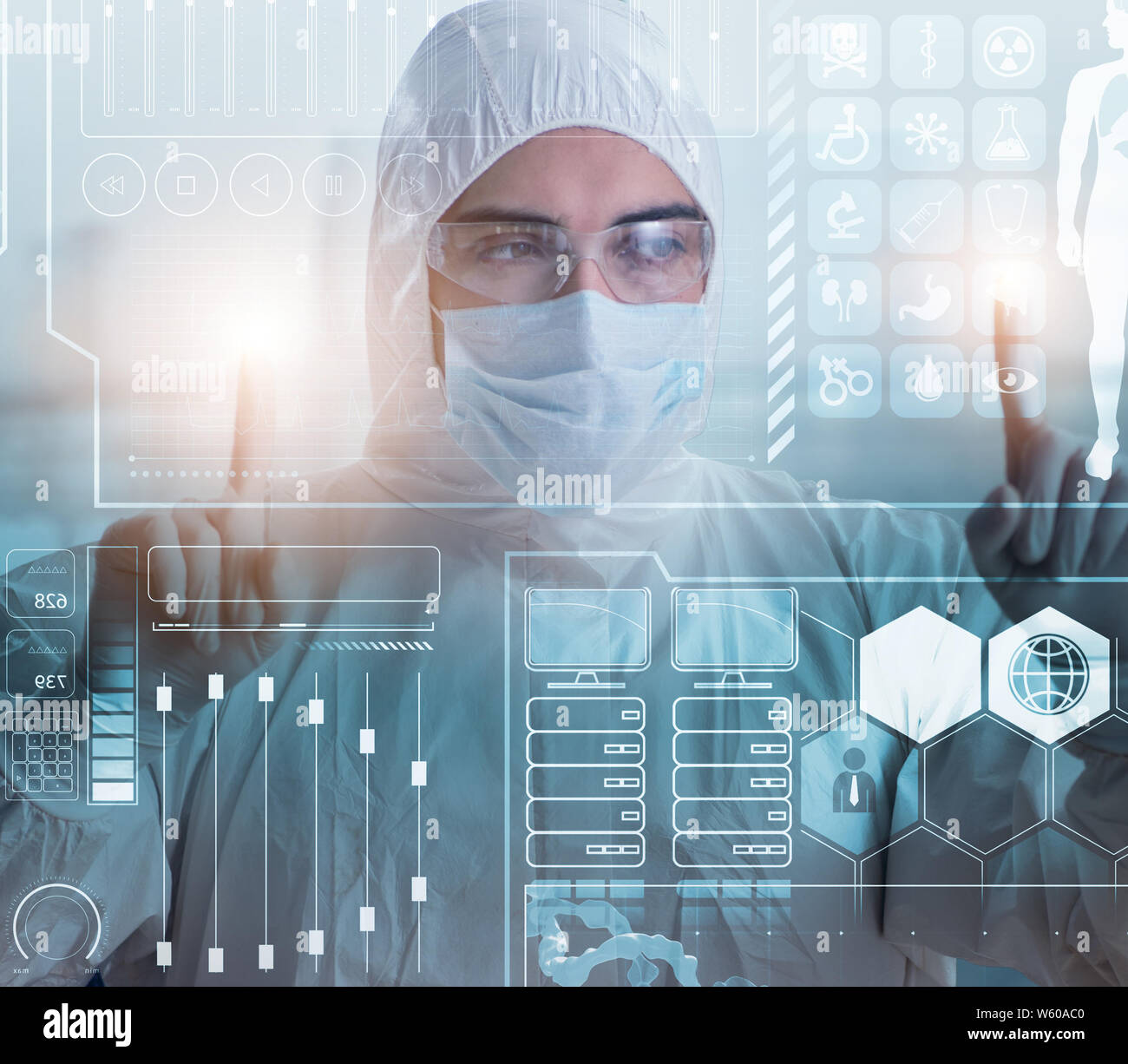 The telemedicine mhealth concept with young doctor Stock Photo - Alamy