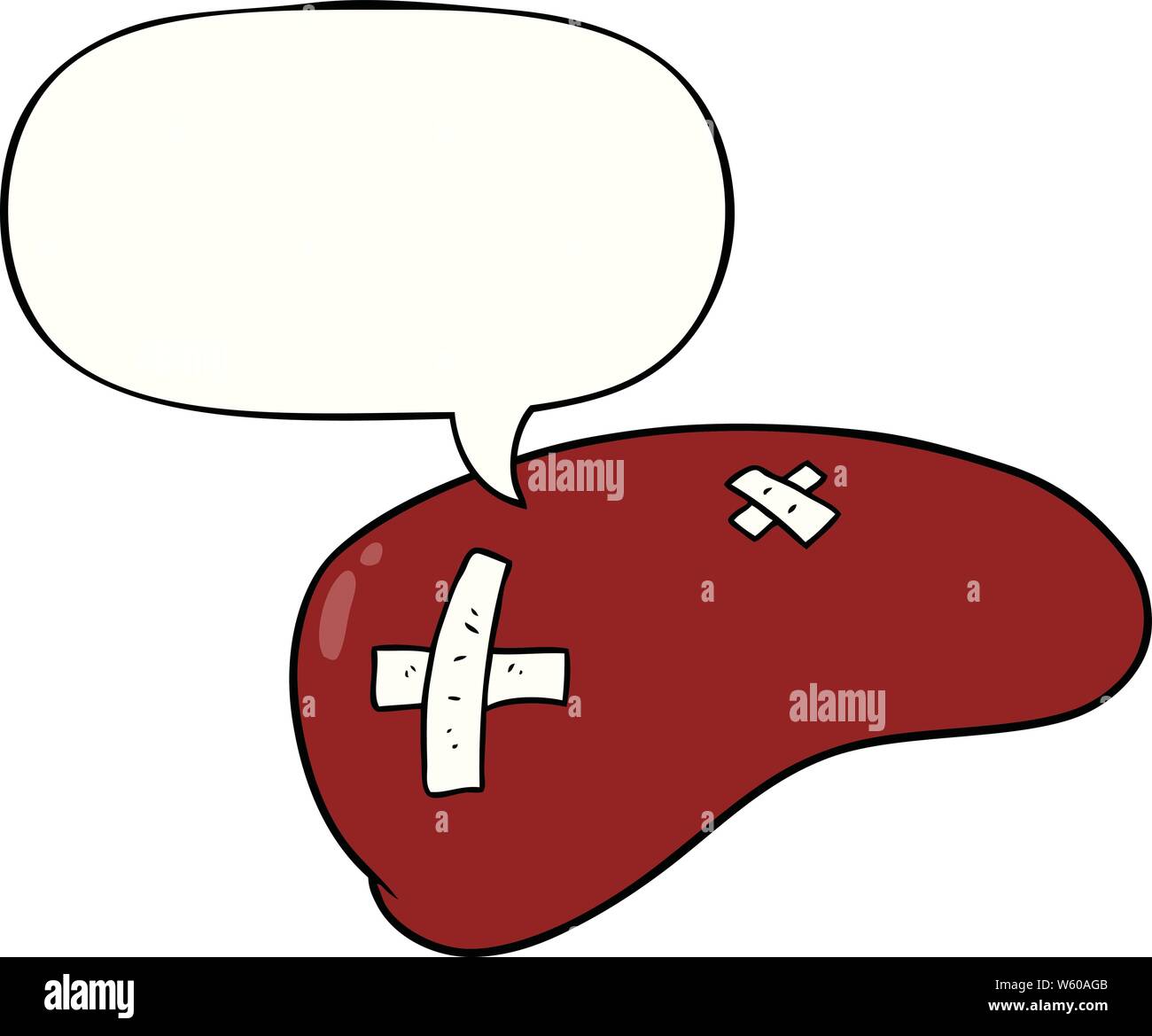 cartoon repaired liver with speech bubble Stock Vector Image & Art - Alamy