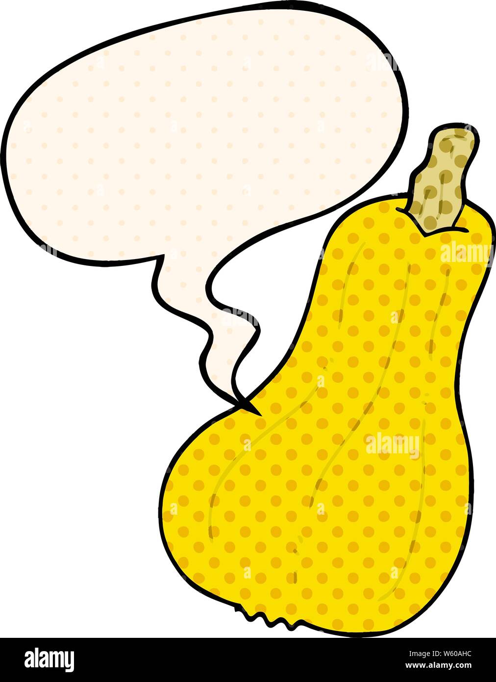 cartoon squash with speech bubble in comic book style Stock Vector ...