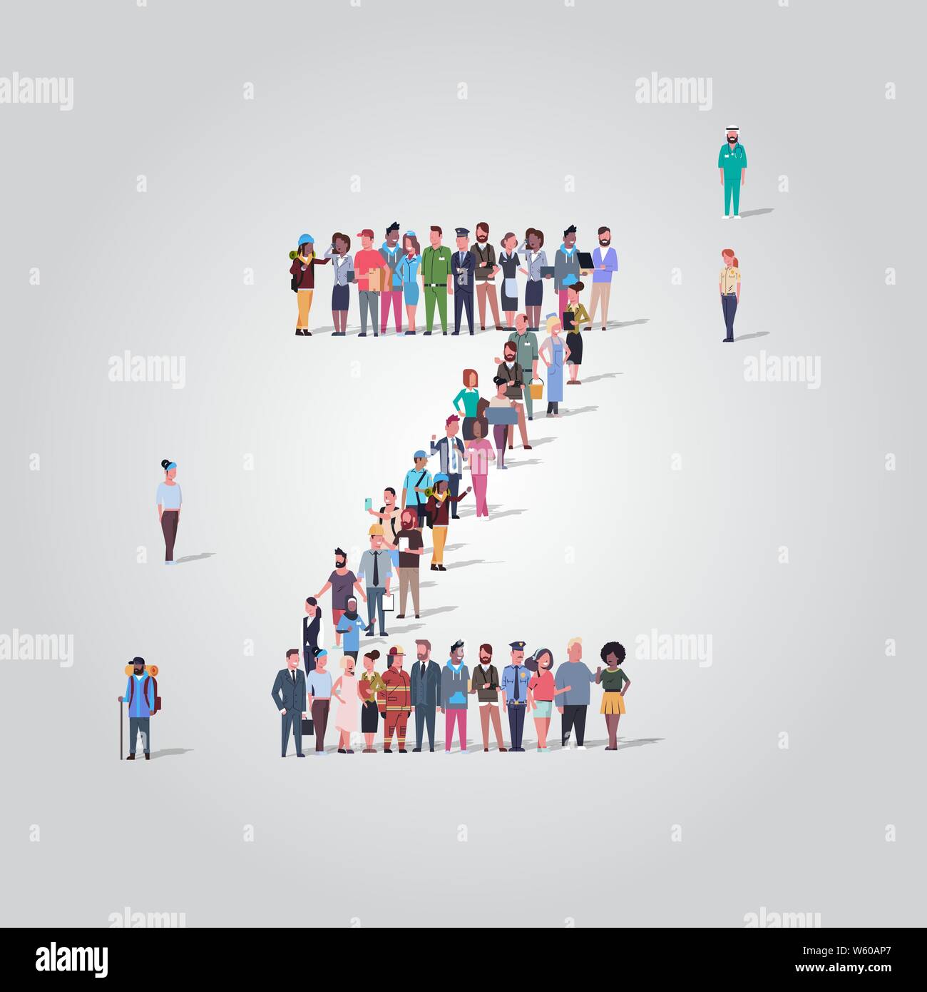 Large crowd of people gathered Stock Vector Images - Alamy