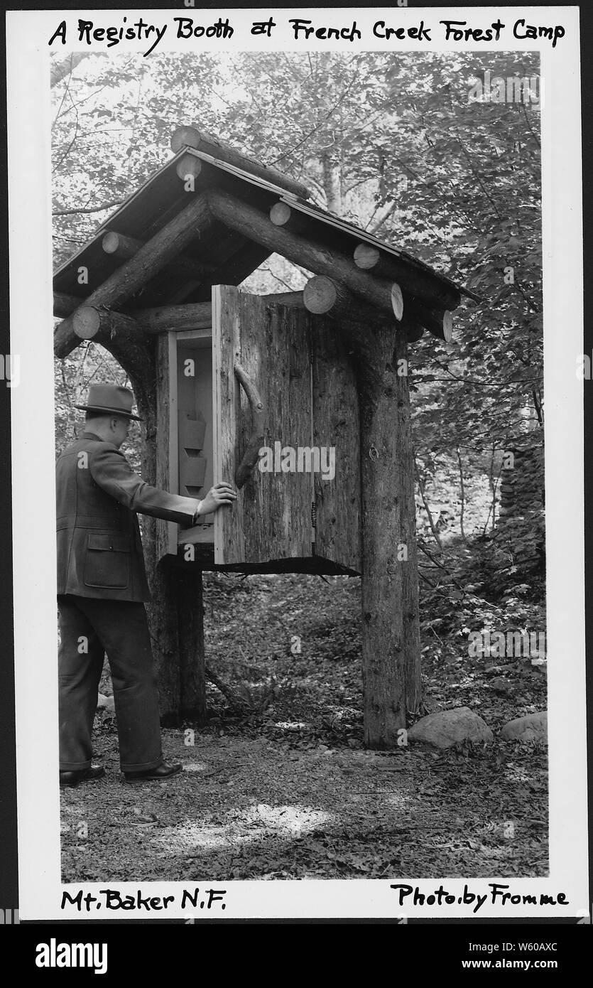 A Registry Booth at French Creek Forest Camp, Mount Baker National ...