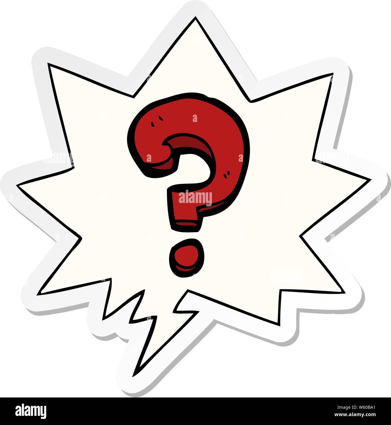 cartoon question mark with speech bubble sticker Stock Vector Image ...