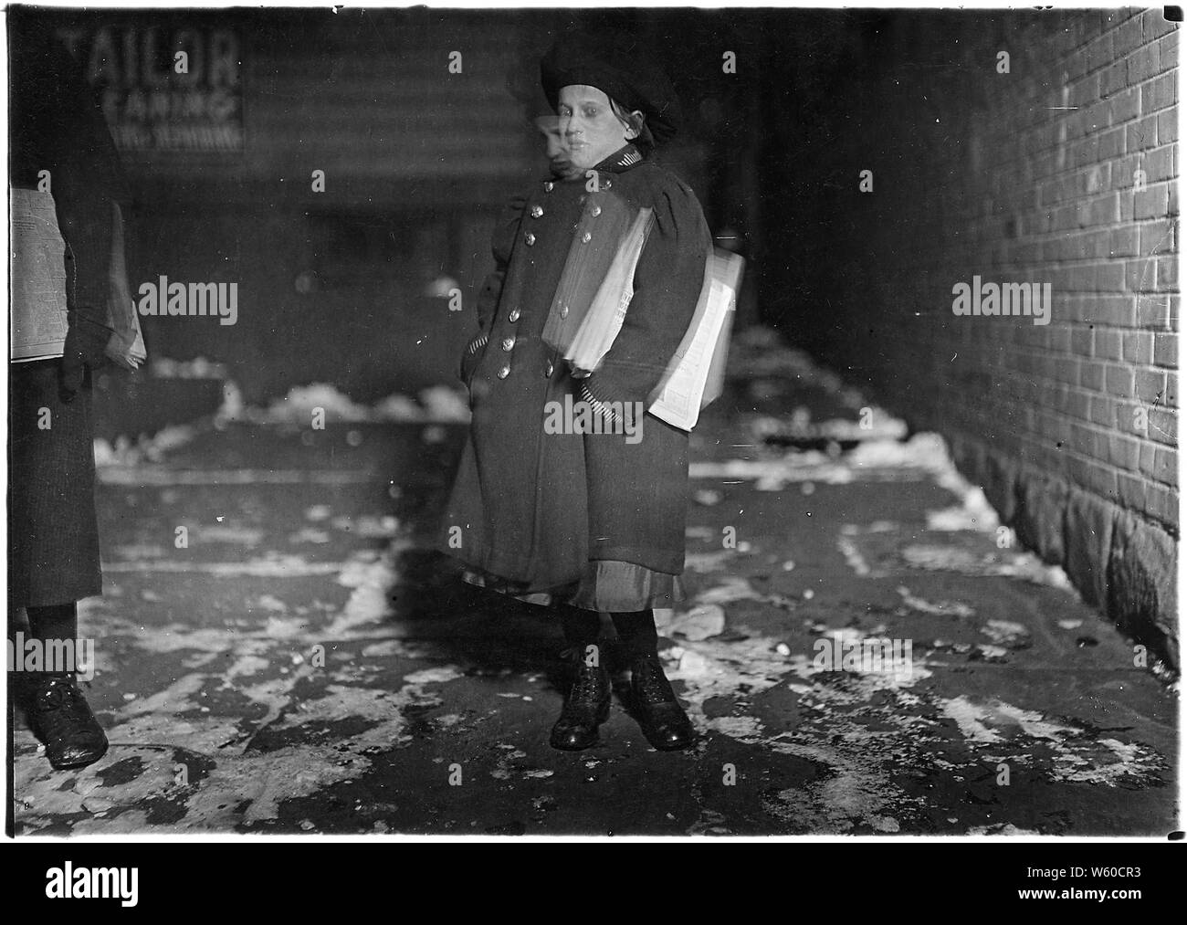 A nine year old newsgirl. She sold later than 8 P.M. sometimes. Been ...