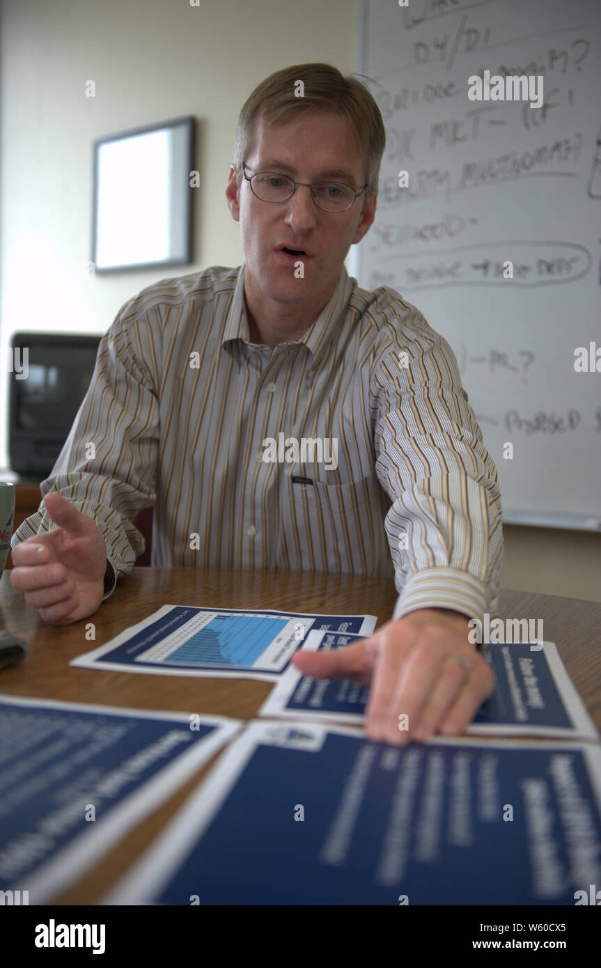 Mayor Ted Wheeler of Portland, Oregon during a meeting in his office ...