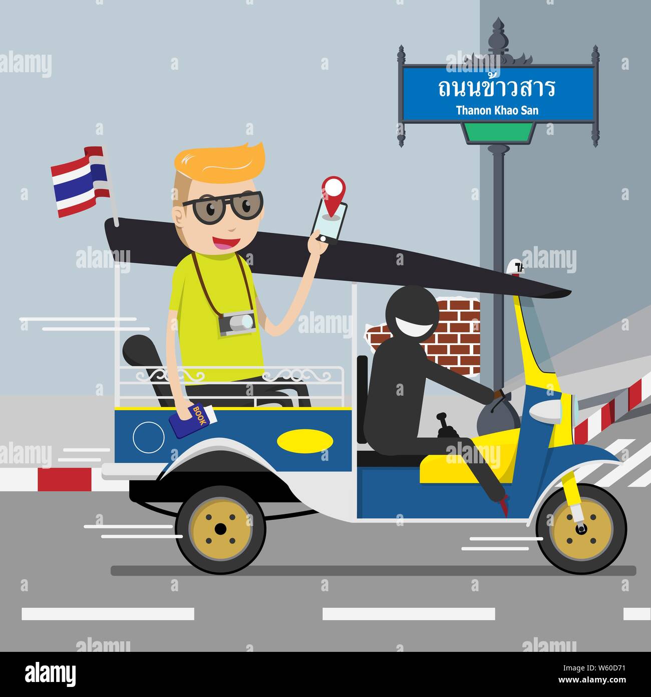 Tourist vehicle on road Stock Vector Images - Alamy