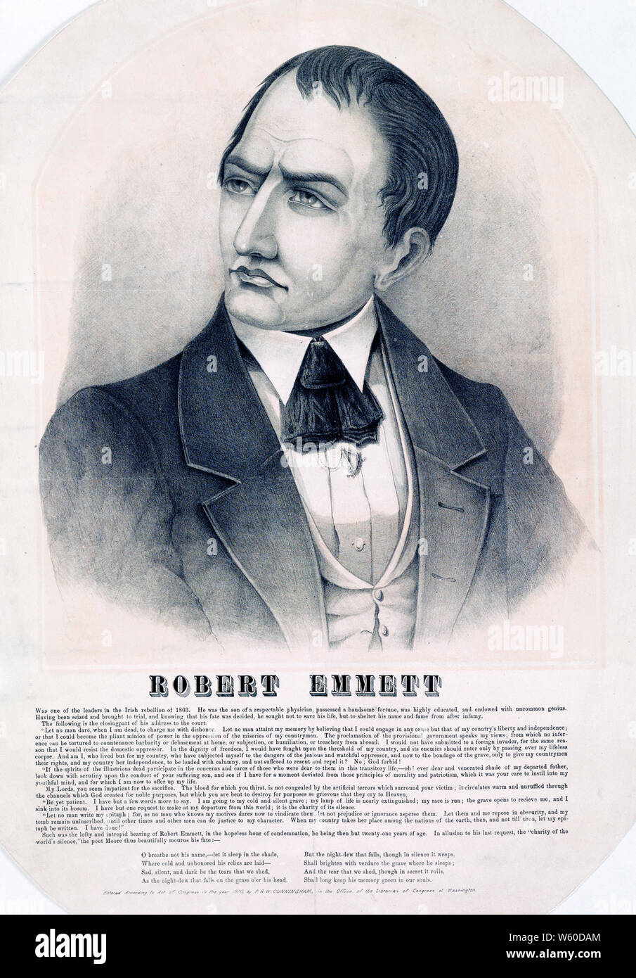 Print shows Robert Emmett, head-and-shoulders portrait, facing left ...