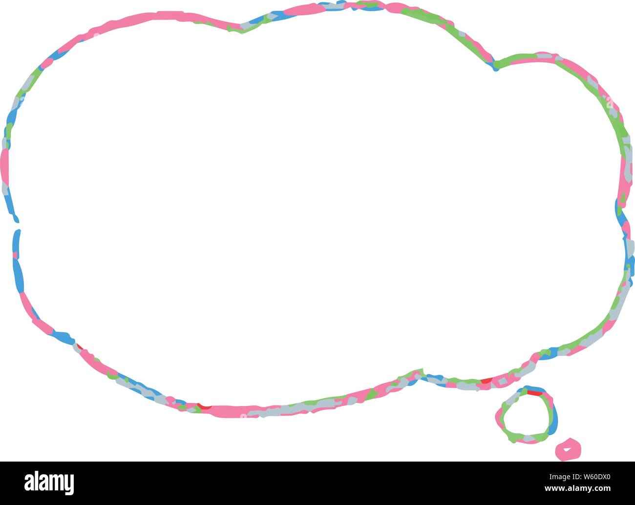 This is a illustration of Cloud-shaped speech bubble drawn Stock Vector ...