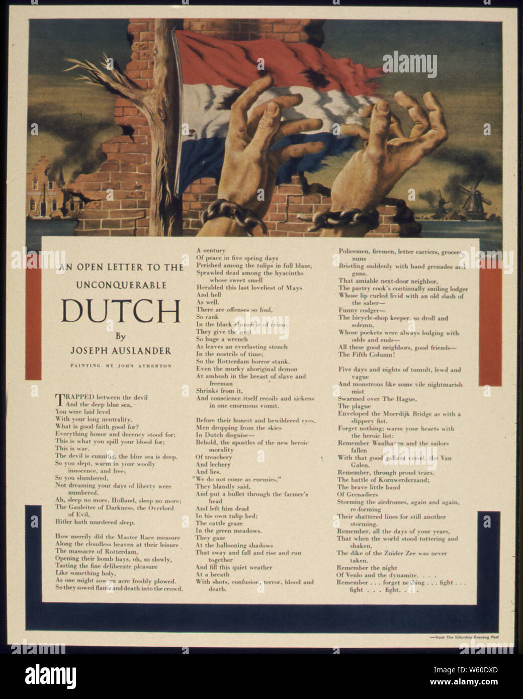 AN OPEN LETTER TO THE UNCONQUERABLE DUTCH Stock Photo - Alamy