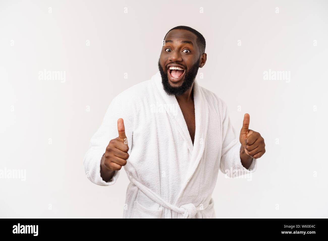 Portrait Of Happy Afroamerican Handsome Bearded Man Laughing And