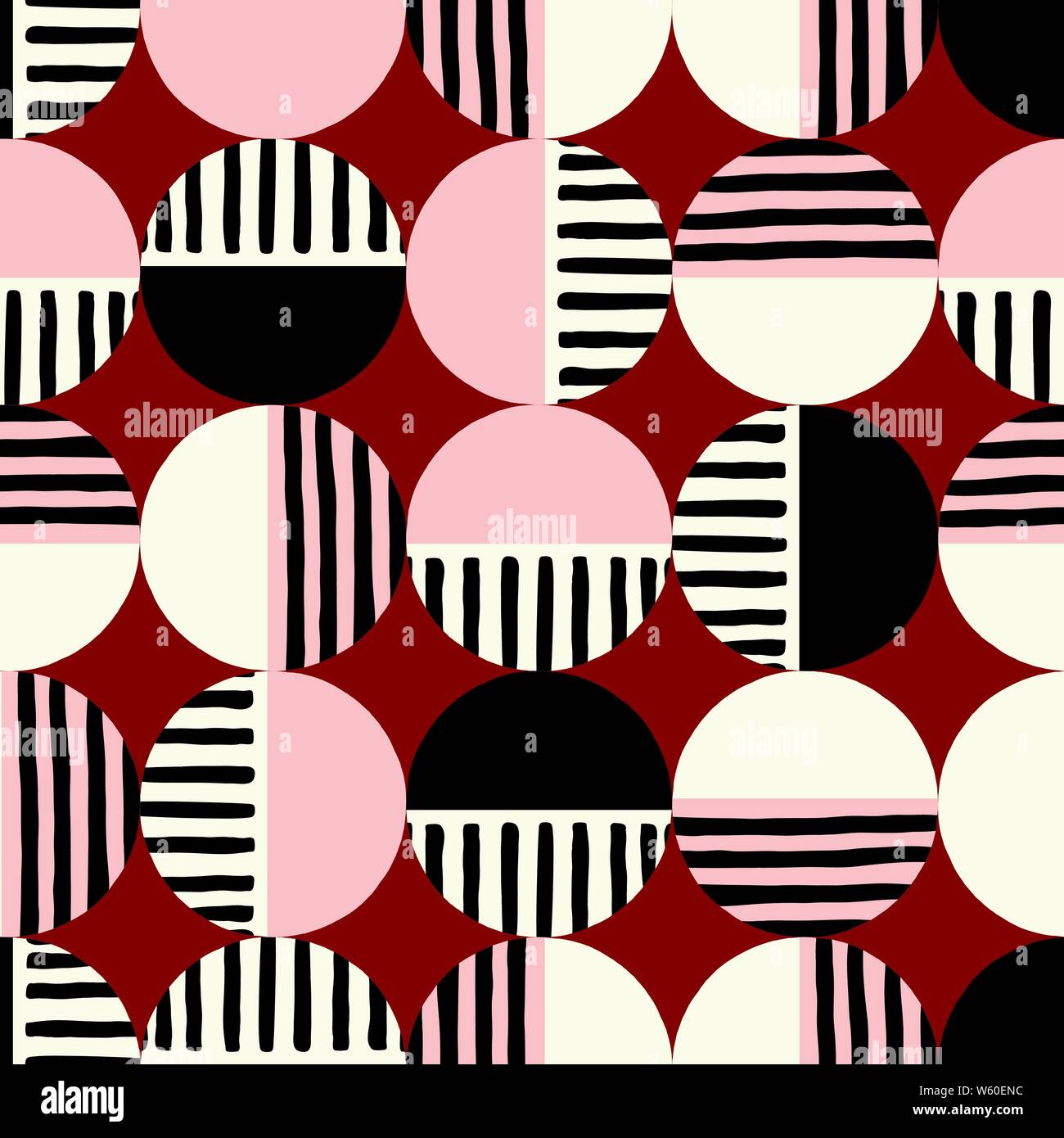 Oversized Retro Geo Dots Vector Seamless Pattern. Over Scaled Modern ...