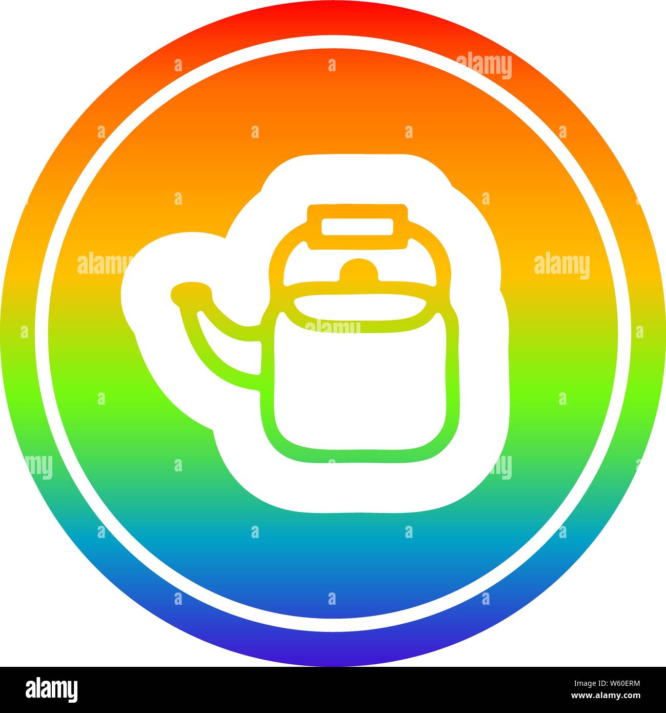 kitchen kettle circular icon with rainbow gradient finish Stock Vector ...
