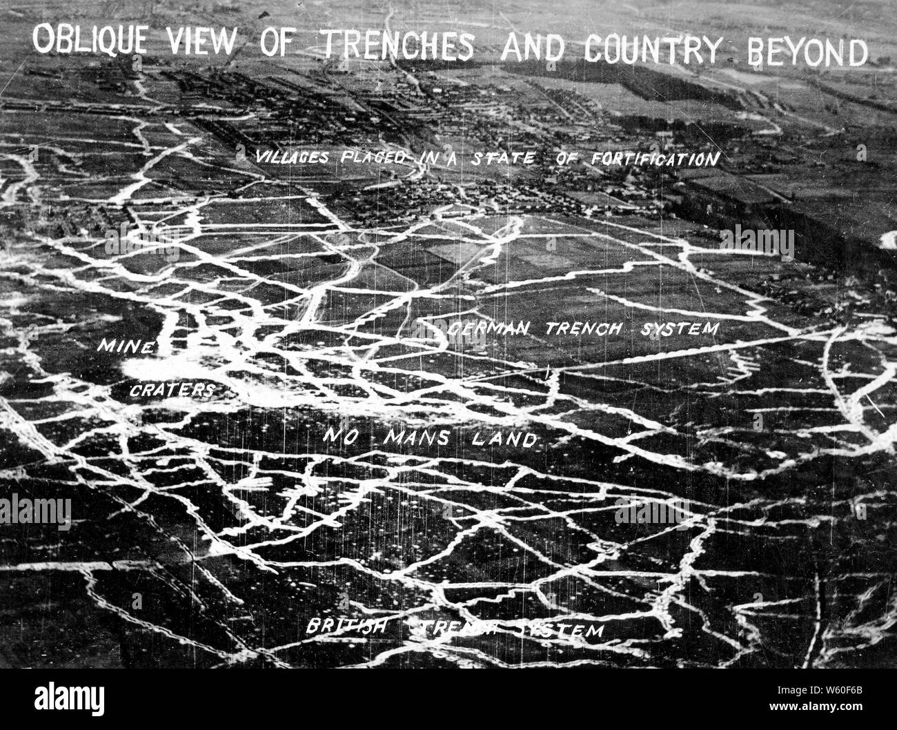 Signal Corps aerial photo showing WW I trench system ca. 1917-1918 ...