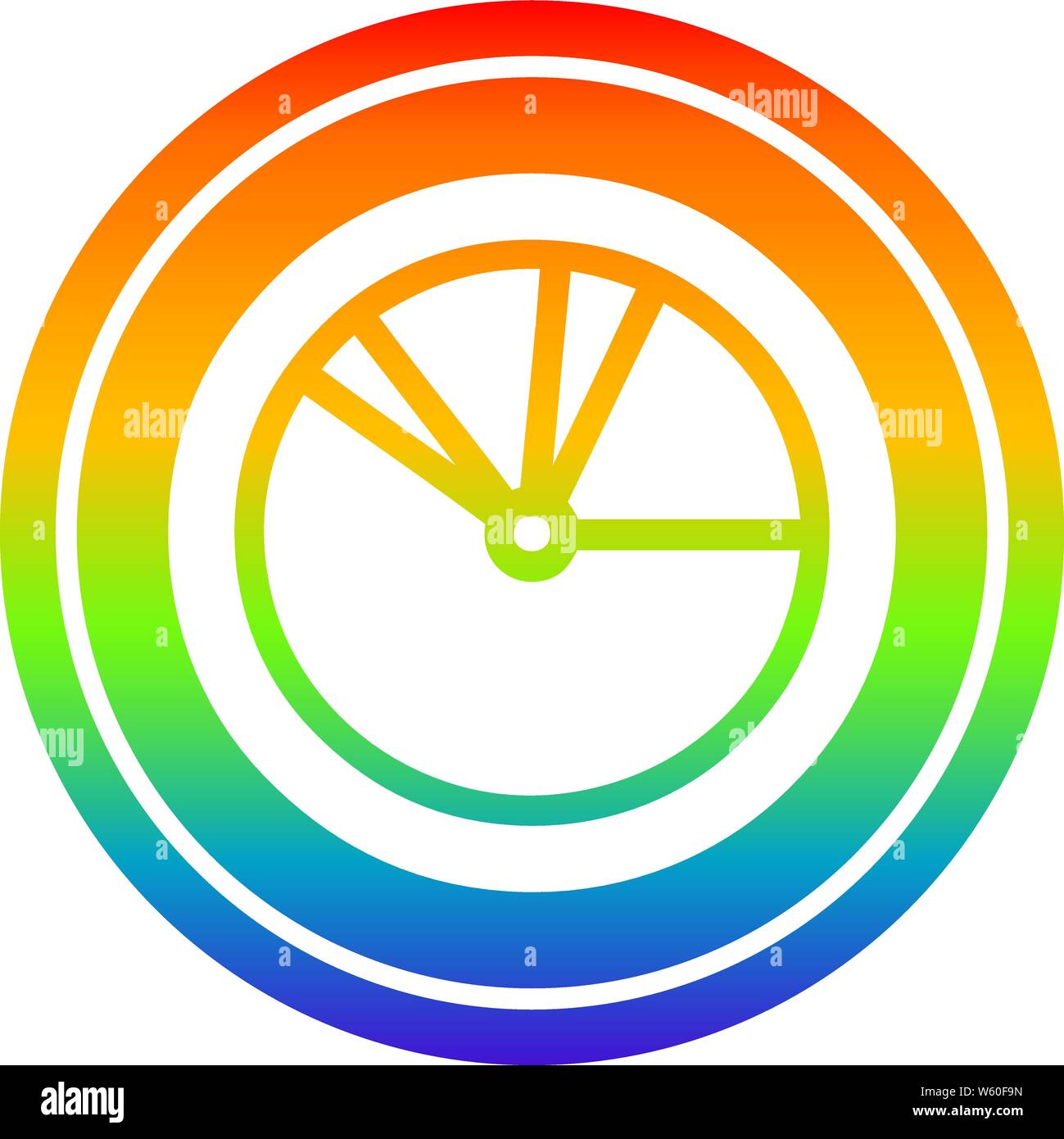 pie chart icon with rainbow gradient finish Stock Vector Image & Art ...