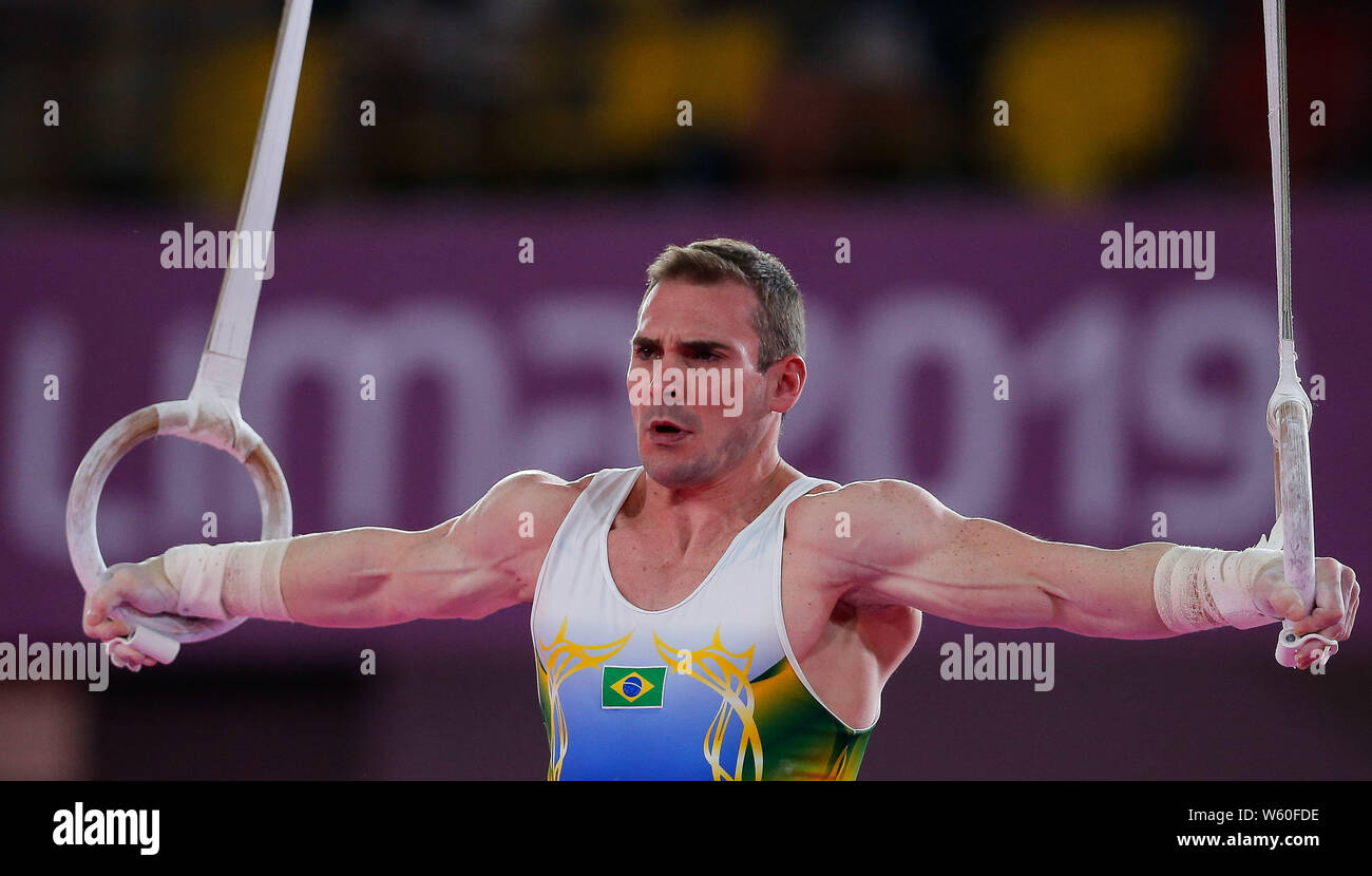 Lima, Peru. 30th July, 2019. Brazilian Arthur Zanetti during the ...
