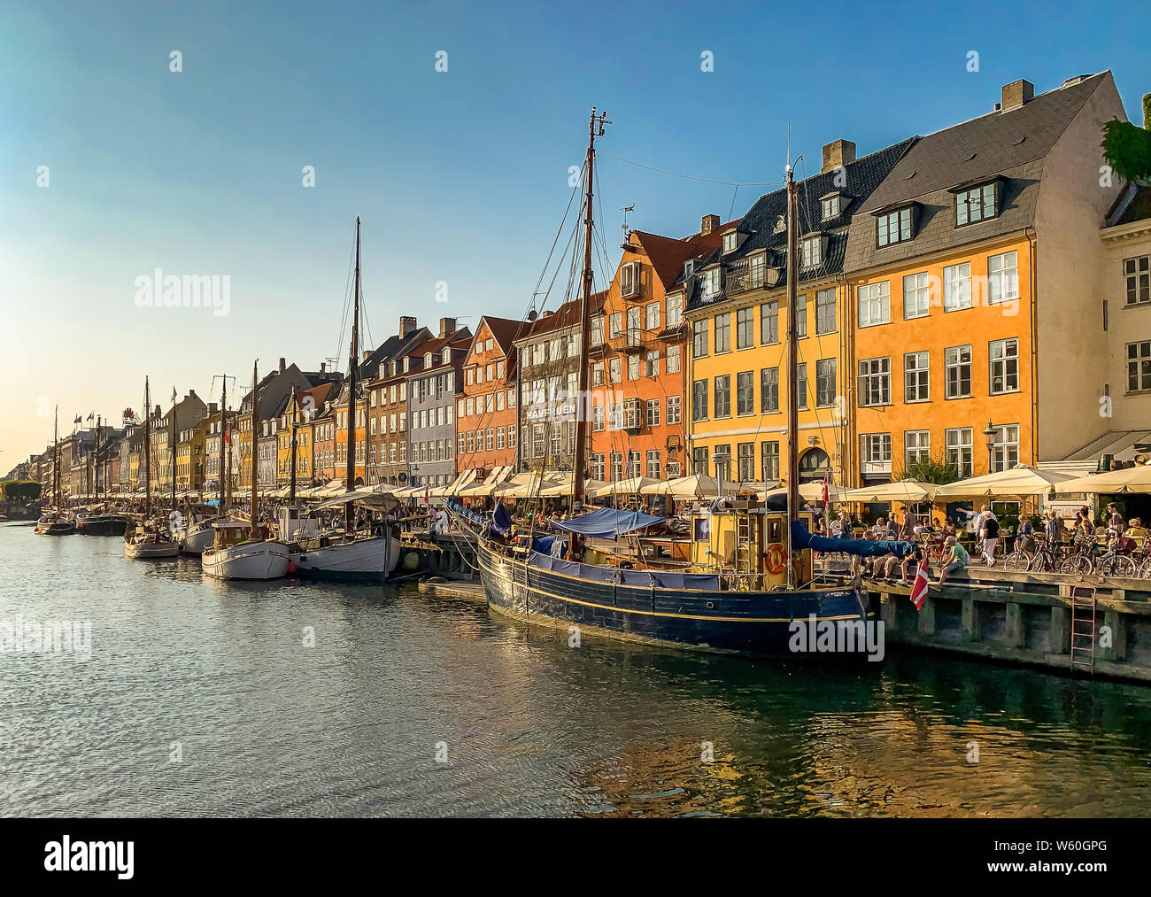 July 29, 2019: Copenhagen, Denmark: Beautiful view of Nyhavn in ...