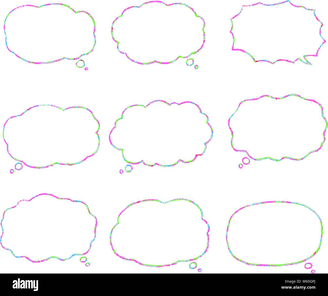 This is a illustration of Cloud-shaped speech bubble drawn Stock Vector ...