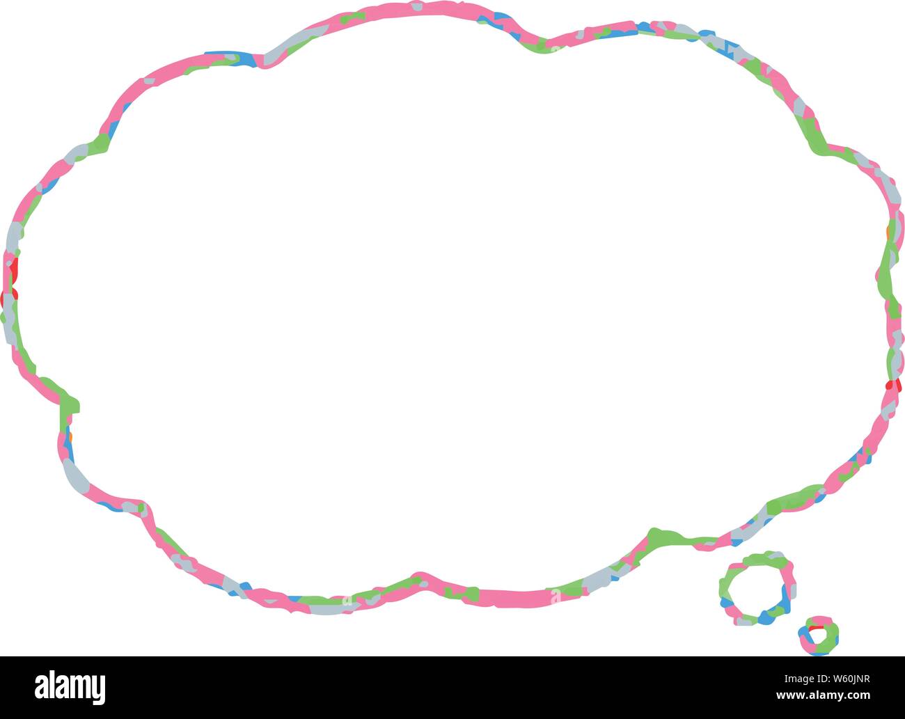 This is a illustration of Cloud-shaped speech bubble drawn Stock Vector ...