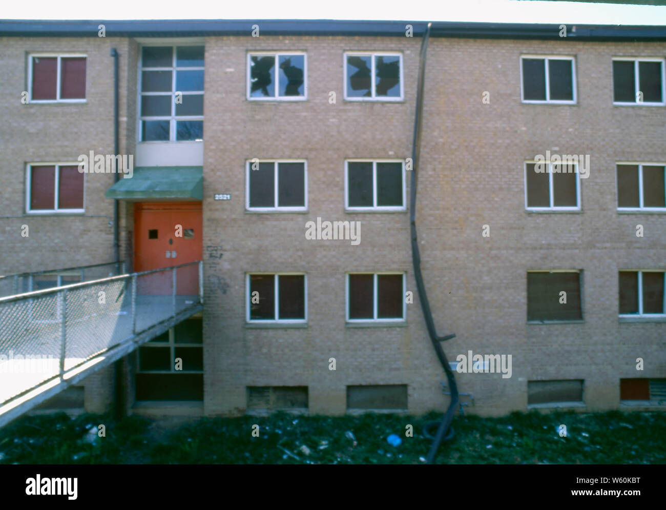 Washington DC, USA, May, 1994 Abandoned vacant public housing apartment ...