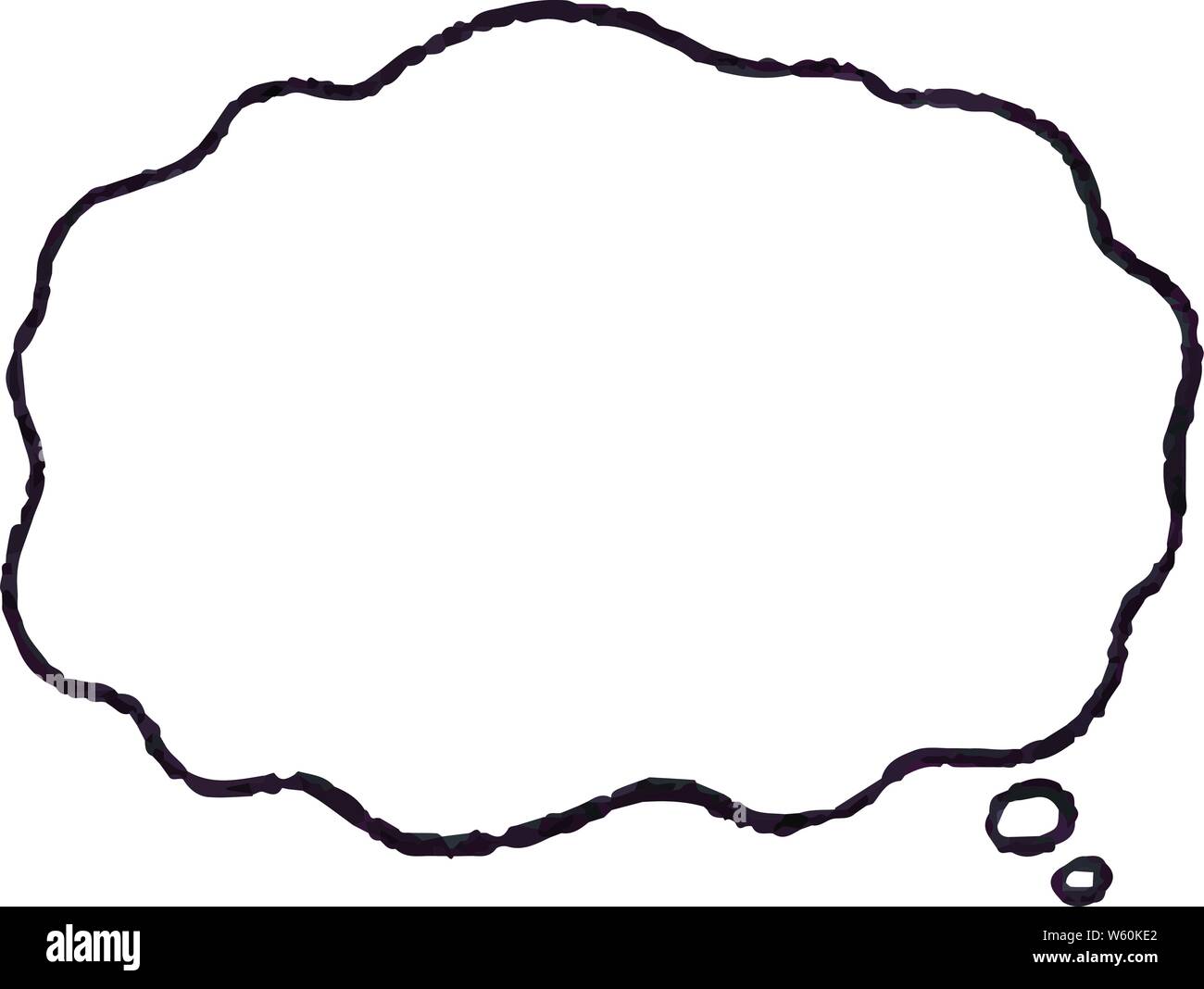 This is a illustration of Cloud-shaped speech bubble drawn Stock Vector ...