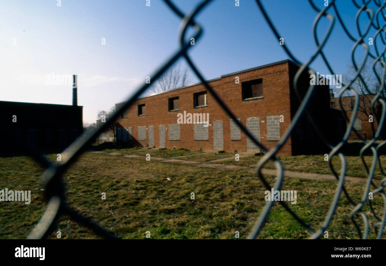 Washington DC, USA, May, 1994 Abandoned vacant public housing apartment ...