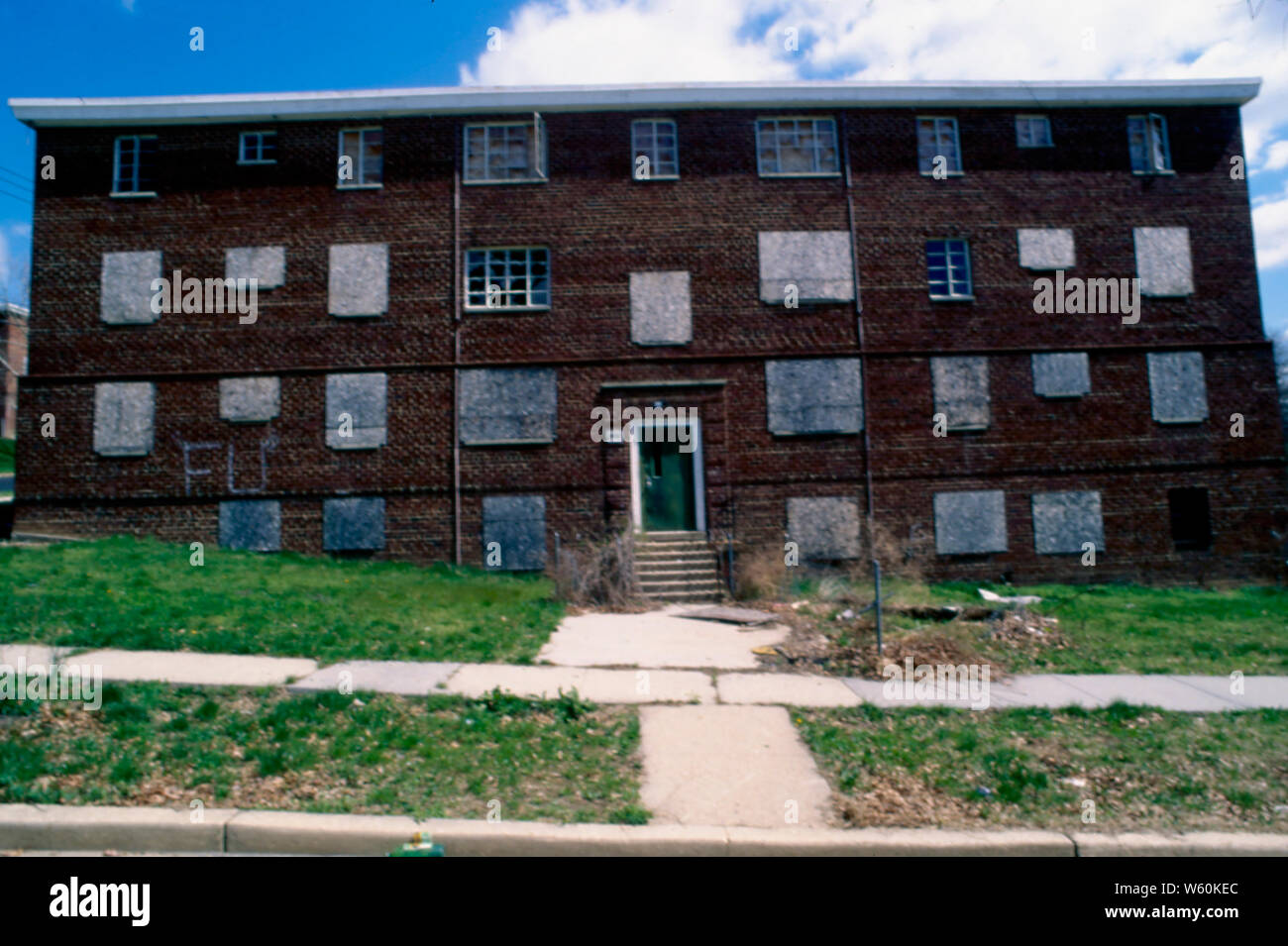 Washington DC, USA, May, 1994 Abandoned vacant public housing apartment ...