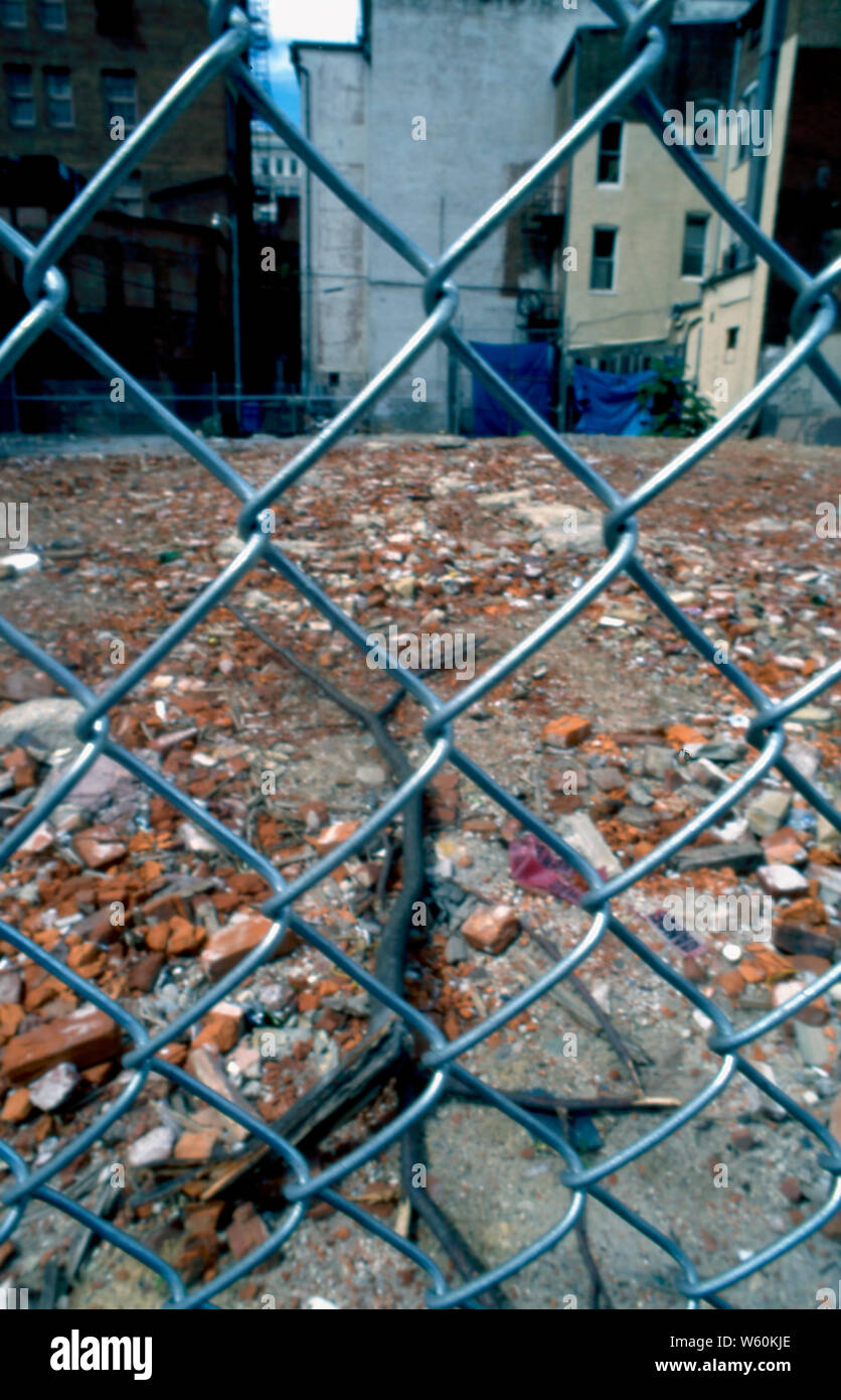 Washington DC, USA, 1997 Vacant commercial buildings in the middle of ...