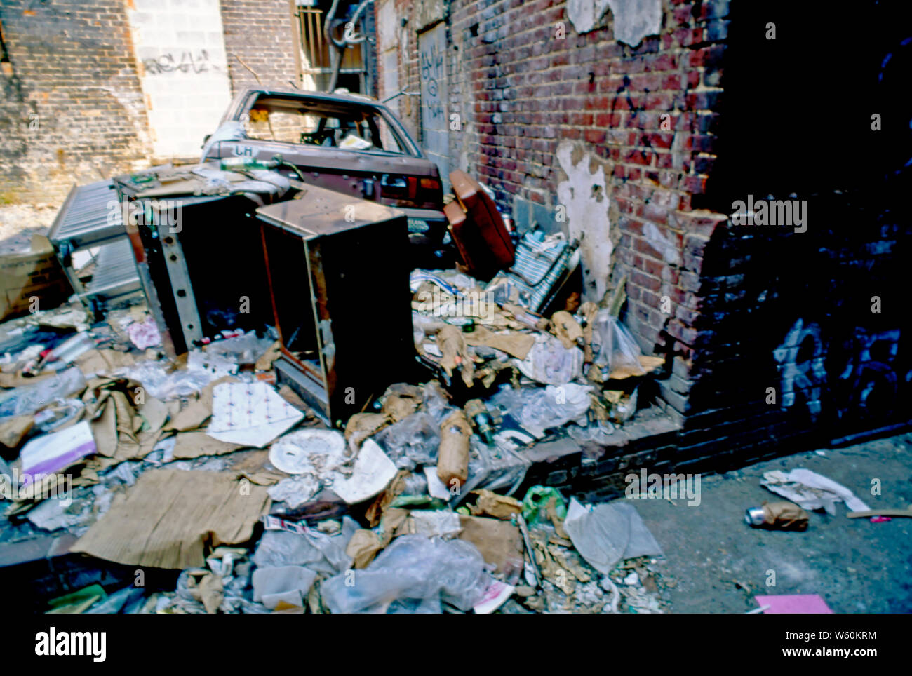 Washington DC, USA, 1996 Trash filled alleys in the nations capital ...