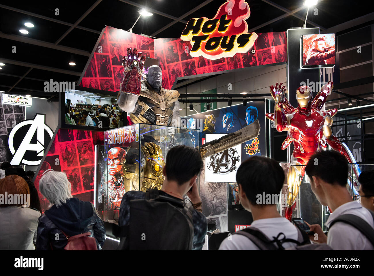 Visitors and customers seen at Disney's Marvel Studio booth during the ...