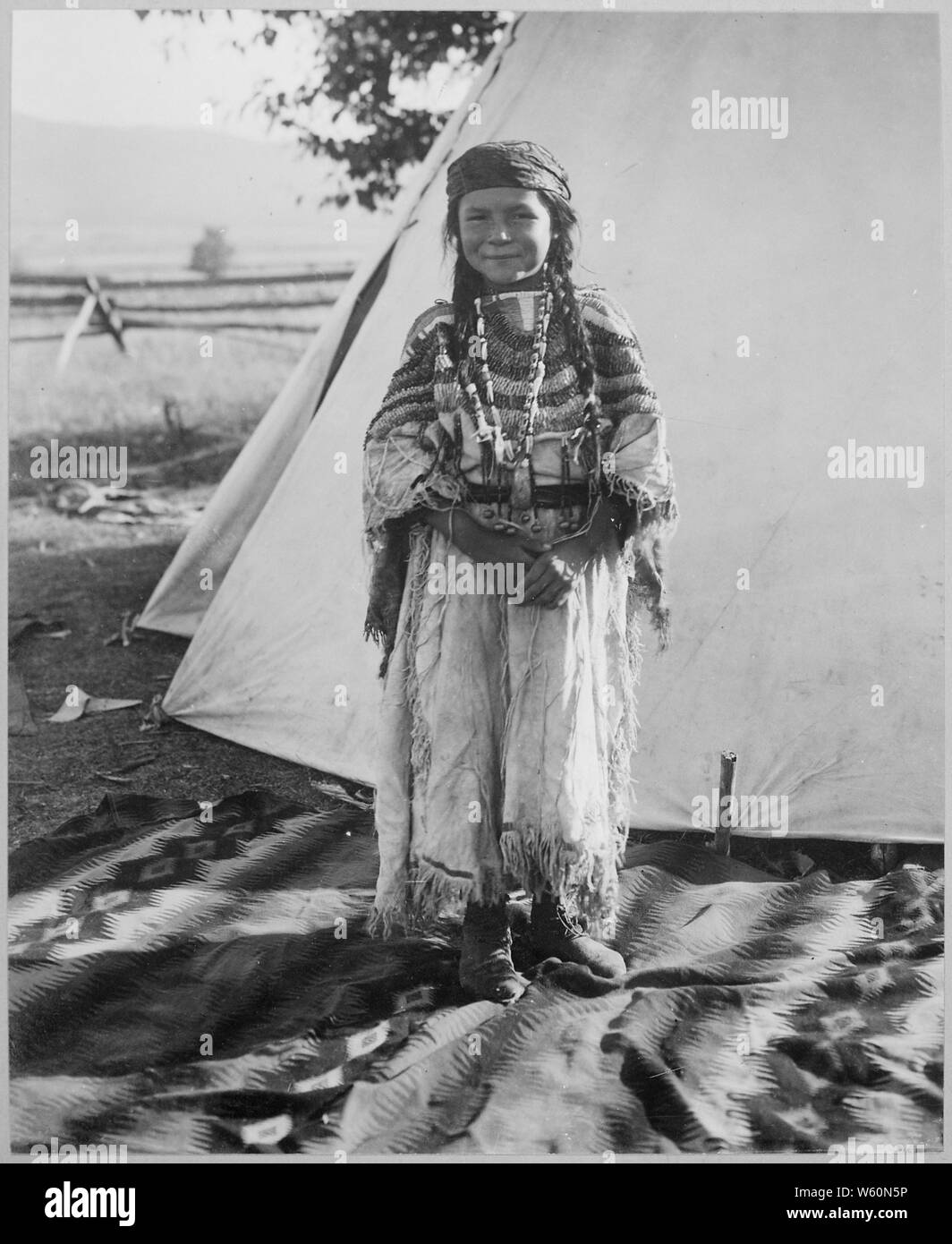 Angelic La Moose, whose grandfather was a Flathead chief, wearing ...