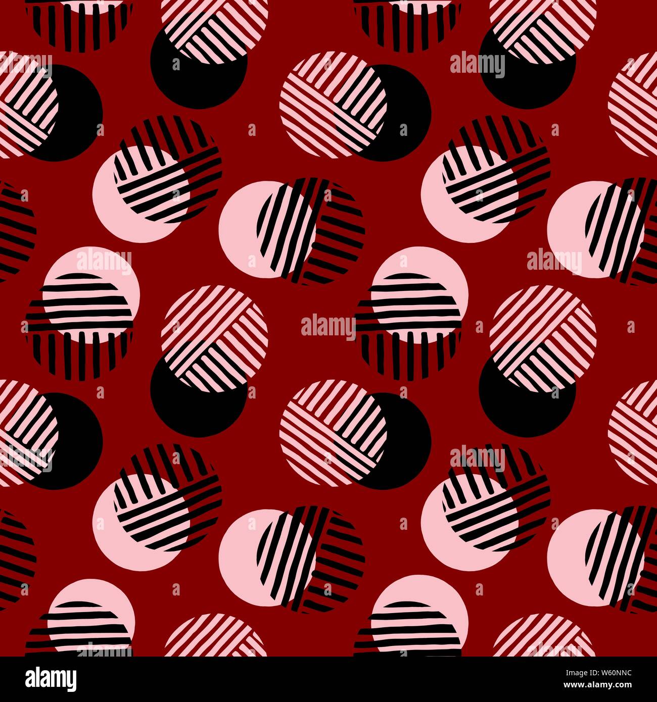 Exaggerated Retro Geo Dots Vector Seamless Pattern. Over Scaled Modern ...