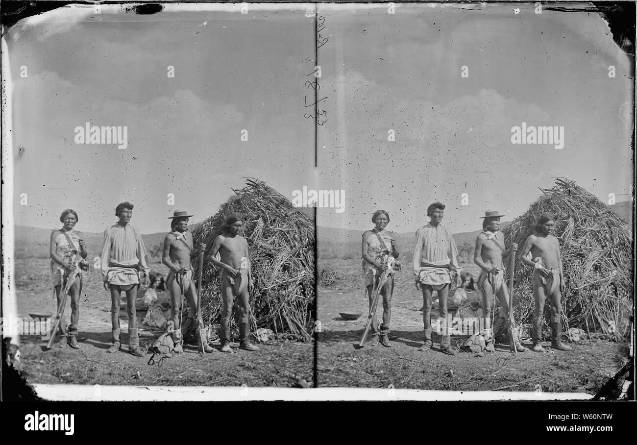 Apache braves ready for the trail, Arizona 1873 Stock Photo - Alamy