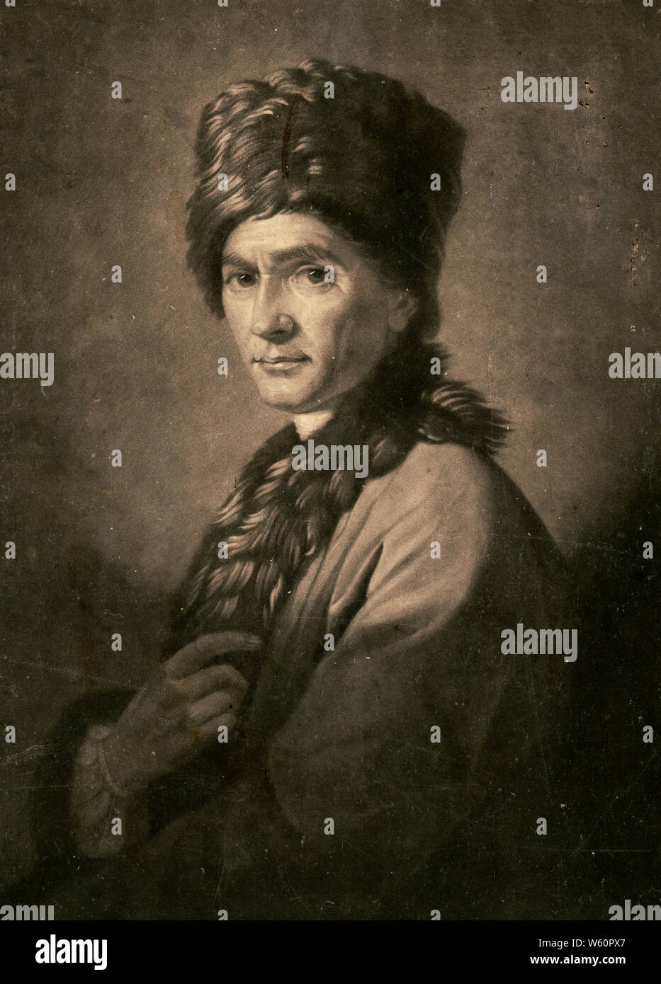 Jean-Jacques Rousseau, half-length portrait, facing left with right ...