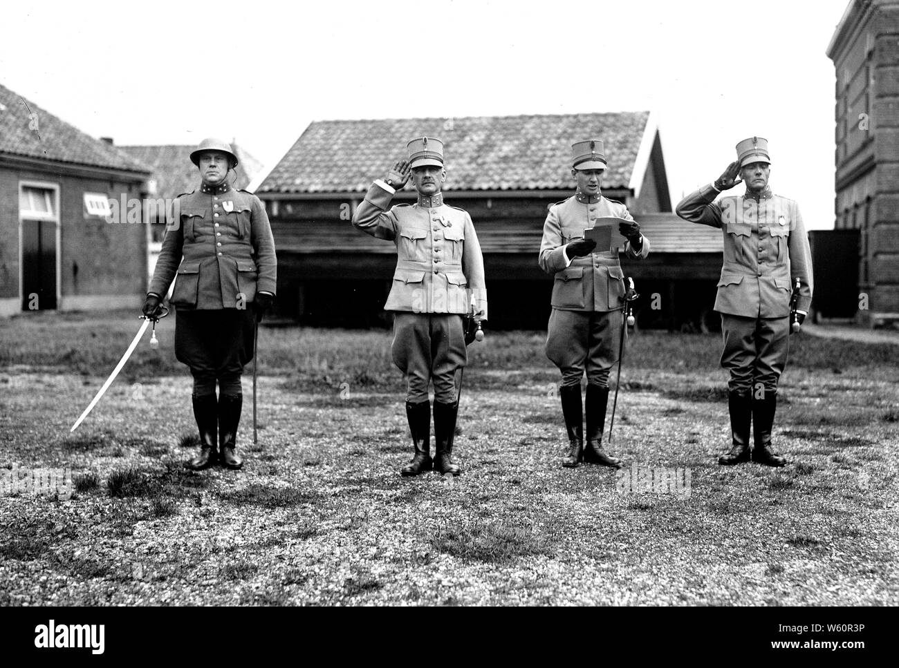 Netherlands History - Four army officers during a ceremony for ...